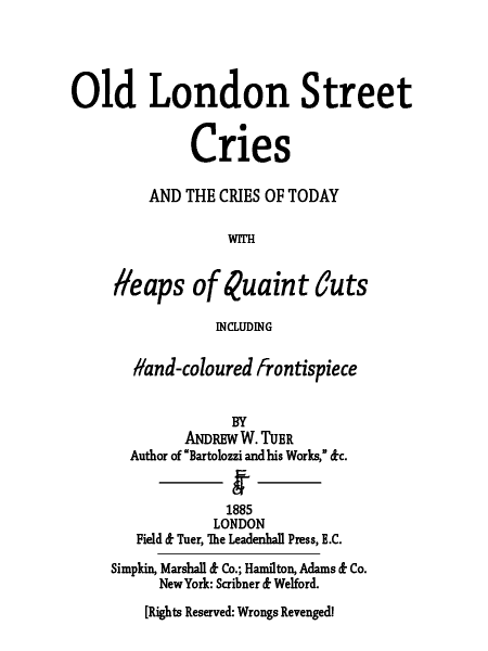 Old London Street Cries